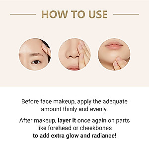 ETUDE Glow On Base Hydra 30ml (21AD) | All-in-One Makeup Hydration Glowing Base with a Long-Lasting Effect and Dewy Finish | Korean Makeup