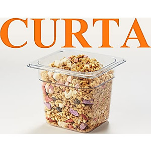 CURTA 6 Pack NSF Food Pans, 1/6 Size 6 Inch Deep, Commercial Polycarbonate Plastic Clear Freezer-Safe