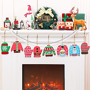 16 Pcs Christmas Sweater Foam Mitten Crafts, Christmas Tree Ornament Sets includes 8 DIY Ugly Sweater and 8 Mitten Foam Ornament Holiday Craft Kit Homemade Kits for Kids Home Activities