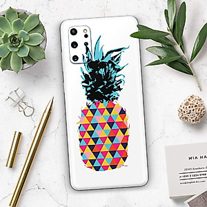 DesignSkinz Geo Retro Summer Pineapple v1 | Protective Vinyl Decal Wrap Skin Cover Compatible with The Samsung Galaxy S9 (Full-Body, Screen Trim & Back Glass Skin)