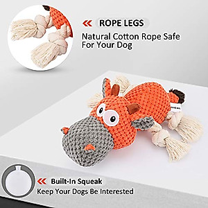 IOKHEIRA Dog Plush Toy for Large Aggressive Chewers, Indestructible Dog Squeaky Toys, Stuffed Animals Toys with Cotton Material and Crinkle Paper, Durable Chewing Toys