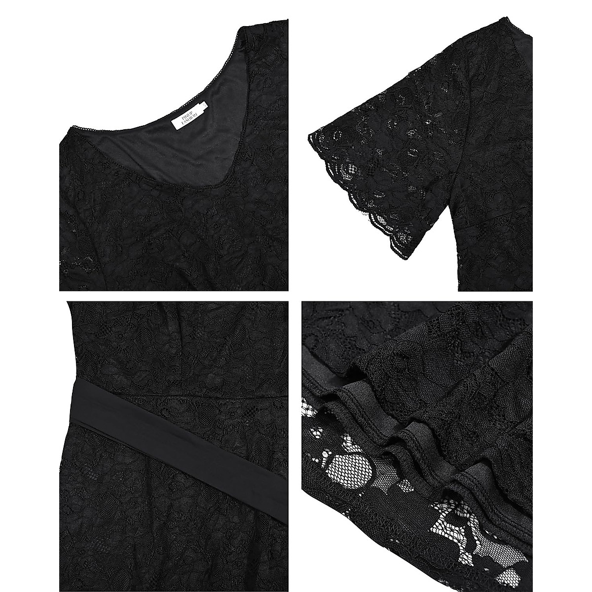 Plus Size Dresses Wedding Guest Cocktail Little Black Women Semi Formal Party Graduation Summer Lace Funeral V Neck Midi