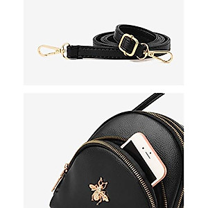 NUWA Small Crossbody Bag Mini Backpack Purse Shoulder Cellphone Women Girl Cute Lady Handbags (Black)