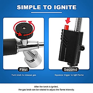 Weed Torch Propane Burner, Blow Torch ,50,000 BTU Propane Torch,Gas Vapor, Self Igniting, Weed Burner with Flame Control Valve and Ergonomic Anti-slip Handle(Fuel Not Included)