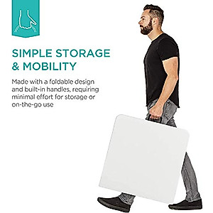 New Home Era Folding Table - Foldable Heavy Duty Plastic Table for Indoor & Outdoor Parties, Picnic, Camping, Wedding, BBQ Catering, Garden Dining - Fold-in-Half Portable Utility Table - White - 4ft