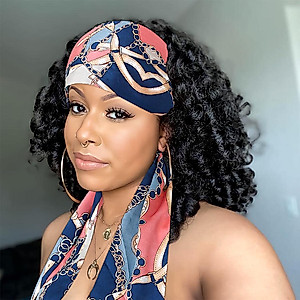 Formery 3PCS Satin Long Headband Scarf Blue Silk Edge Layering Scarves Pattern African Hair Wrap Ribbon for Women and Girls