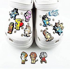 DSUVOEI Cute Dog Anime Shoe Charms for Girls Boys,12pcs Cartoon Shoe Charm PVC Anime Charms Cartoon Shoe Decoration