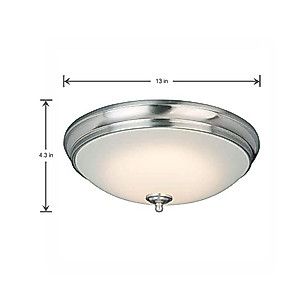 Hampton Bay Clifton 13 in. Brushed Nickel Selectable LED Flush Mount HUI8011LL-6/BN