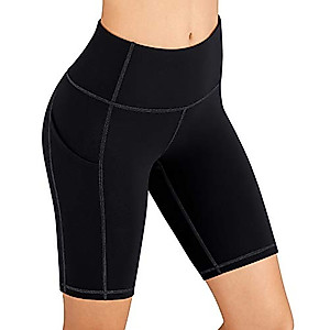 TOREEL 2 Pack Biker Shorts Women with Pockets 8" High Waisted Tummy Control Workout Shorts for Women Spandex Compression Exercise Shorts