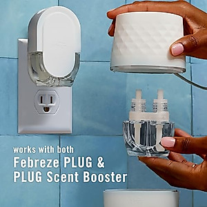 Febreze PLUG Scent Booster Starter Kit, Oil Diffuser, Air Freshener Plug In, Continuous Scent Device + 2 Downy Calm Refills