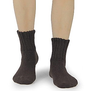 BenSorts Winter Solid Boots Socks for Women Thick Warm Cozy Crew Socks 5 Pair Pack Brown Red Green Yellow Khaki Stocking Stuffers Gifts