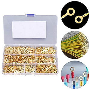 540PCS Cable Lugs Brass Wire Lugs Assortment Set Terminal Wire Connector Lugs with Storage Box M3 M4 M5 M6 M8 M10