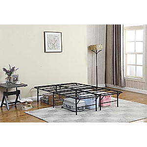 Coaster Home Furnishings Hetfield 16 Inch Foldable Metal Platform Bed Frame Mattress Foundation – Under-Bed Storage, Tools-Free Assembly, Box Spring Replacement – Full