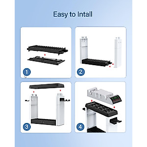 Switch Games Organizer Holder and Charging Dock for Nintendo Switch & Switch OLED Joy-Cons/Original Switch Pro Controller - Nargos Switch Storage Rack Stand Accessories kit