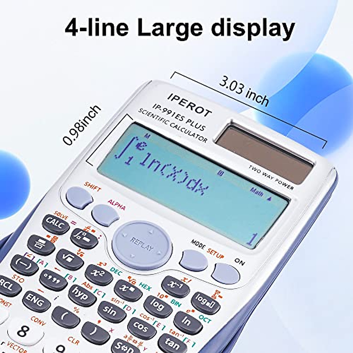 IPEROT Scientific Calculators, Scientific Calculator Large Screen 417 Functions, Calculators Very Suitable for High School and College Students Calculus Algebra and Other Math Textbooks (991ES Plus)