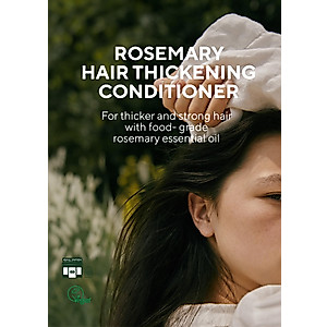 AROMATICA Rosemary Hair Thickening Conditioner 13.53oz/400ml, Vegan Hair Conditioner for damaged hair and dry hair - Moisturizing Conditioner For Men and Women