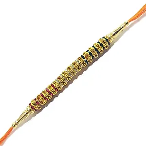 WhopperIndia Set 6 Rakhi for Brother Bhaiya Bhabhi Religious Rakhi Special Small Diamond in Multicolor Thread Raksha Bandhan RakshaBandhan Fancy Rakhi Bracelet Band