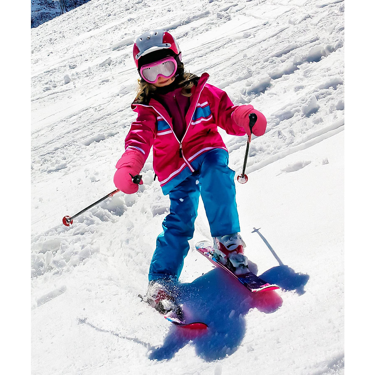 SimpliKids Boys Mittens for Kids Sports Insulation Waterproof Winter Snow Mittens,S,Fuchsia