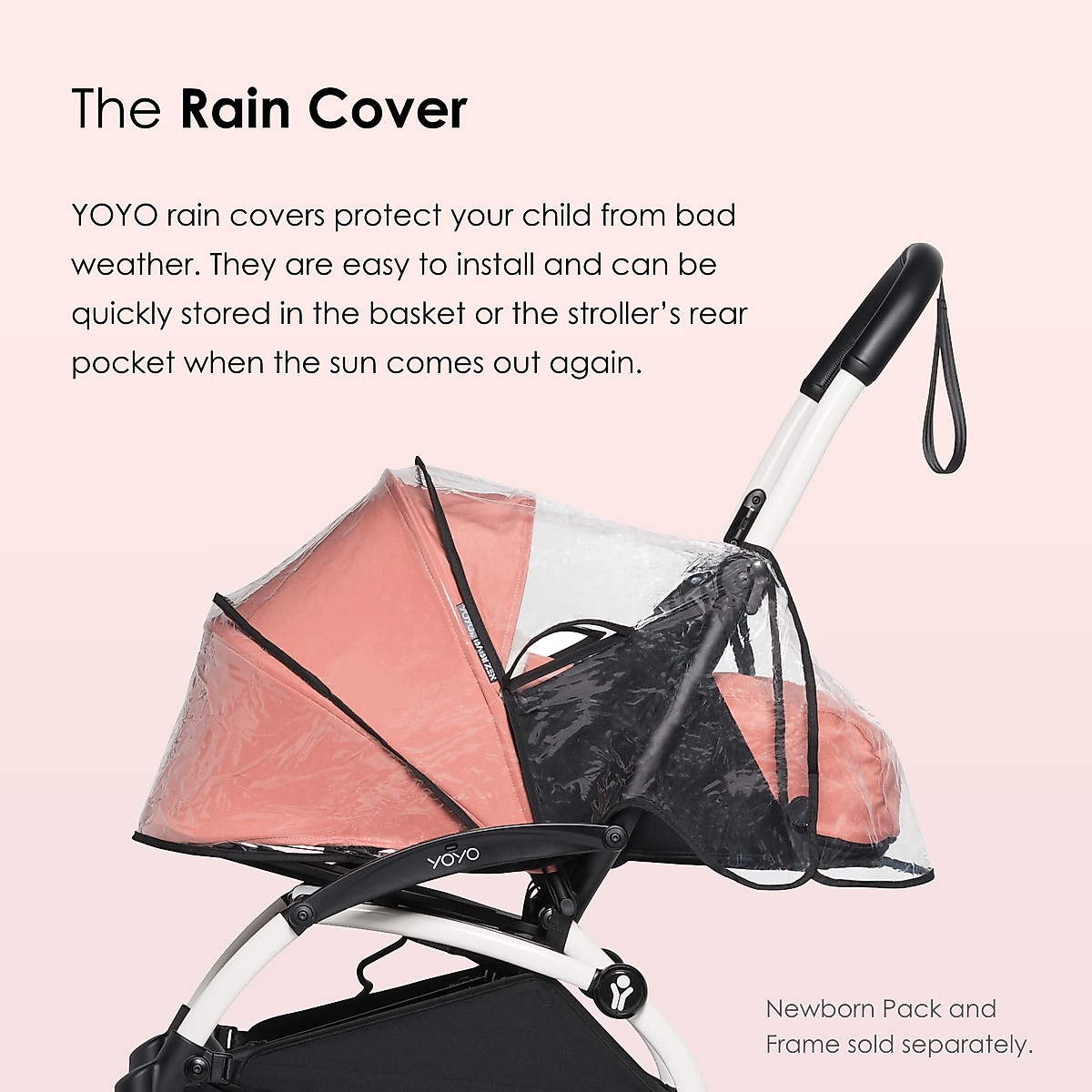 BABYZEN YOYO Rain Cover for 0+ Newborn Pack - Protect Baby from Bad Weather - Easy to Install & Store - Includes Storage Bag
