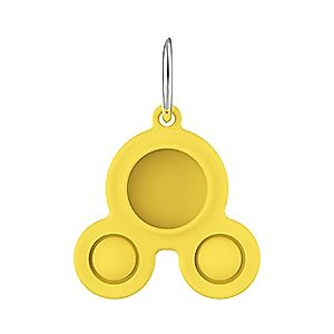 Eusty Air Tag Keychain for Apple Airtags Holder , 1 Pack Protective Leather Airtags Case Tracker Cover with Air Tag Holder, Airtag Key Ring Compatible with Apple New AirTag Dog Collar, Yellow