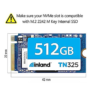INLAND M.2 2242 512GB SSD NVMe PCIe Gen 3x4 Internal Solid State Drive 3D NAND TLC Read/Write Speed Up to 2,400/1,700 MB/s