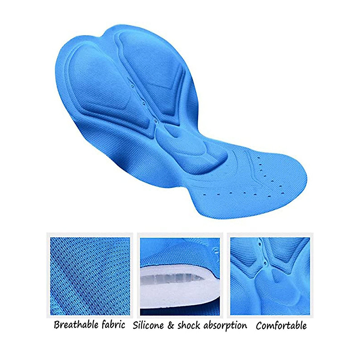 Cycle Clothes Jersey Profession Bike Clothing Unisex MTB Summer Set+Silica Bib Shorts+Reflective Strip+Back Pocket BlueB-XXL