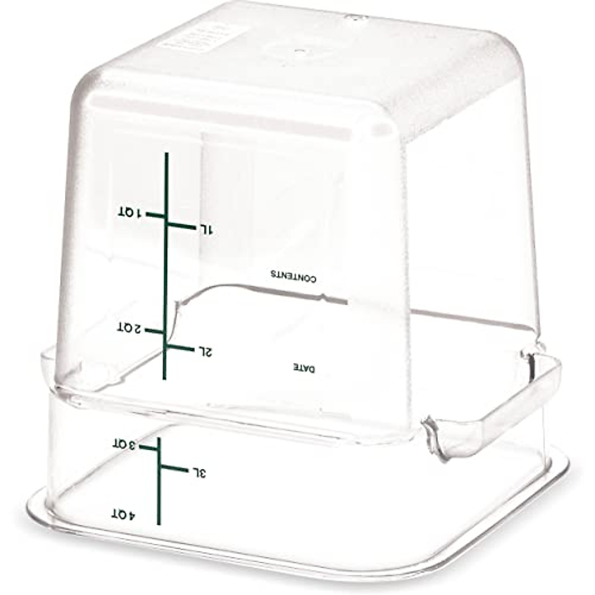 Carlisle FoodService Products CFS Squares Plastic Food Storage Container, 4 Quarts, Clear