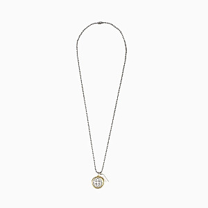 My Saint My Hero Benedictine Blessing Gold Rim Necklace - Divine Protection Benedictine Medal with 'Blessed' Tag, Prayer for Peace & Strength - Unisex, Hand-Cast in Italy