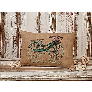 The Country House Collection Burlap Pillow Enjoy The Journey Bicycle (1)
