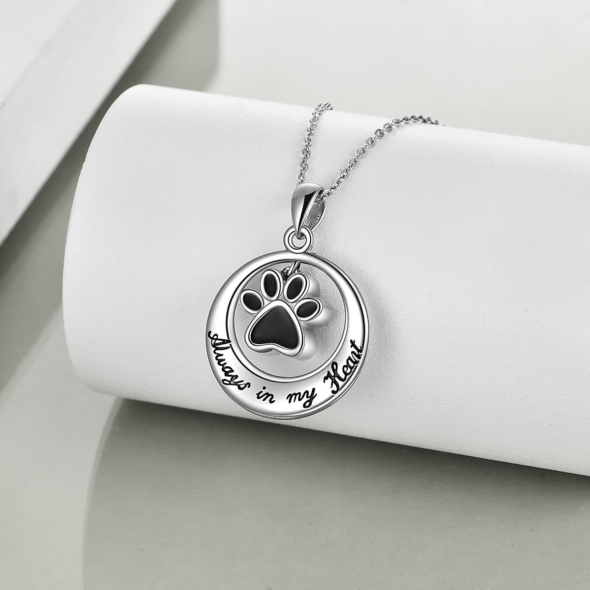 YAFEINI Urn Necklace for Ashes for Dog 925 Sterling Silver Dog Ashes Keepsake Cremation Jewelry for Ashes Always in My Heart