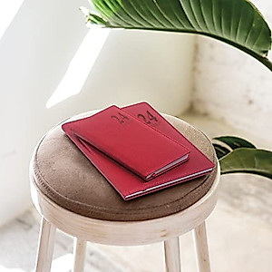 Letts of London Milano Weekly Planner, 12 Months, January to December, 2024, Appointments, A5 Size, 8.25" x 5.875", Red (CTO3XURD-24)