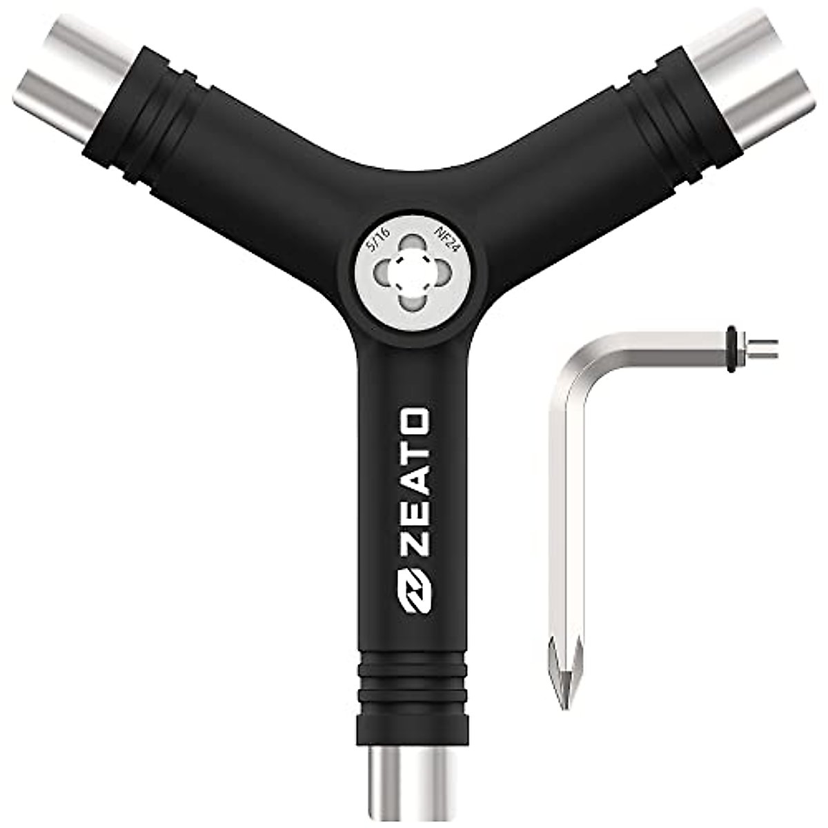Zeato All-in-One Skate Tools Multi-Function Portable Skateboard Y Tool Accessory with Y-Type Allen Key and L-Type Phillips Head Wrench Screwdriver