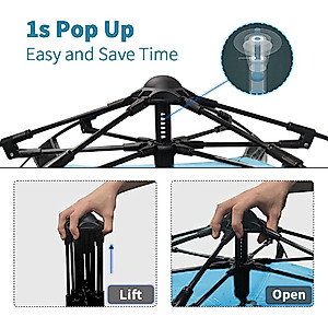 Napfox Pop up Camping Tent Outdoor Waterproof 3-4 Person Folding Cabin Tent Hiking Family Camping Tent Family Tent Travel Season (Blue)