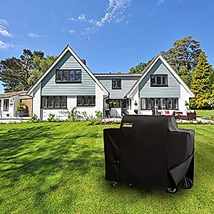 Jiesuo Grill Cover for Traeger Ironwood 885, Heavy Duty Waterproof Pellet Grill and Smoker Cover, Special Zipper Design