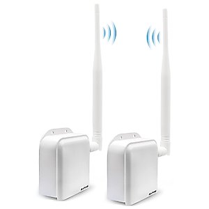 JeaTone Wireless Bridge Point to Point Outdoor,1000M 2.4G Internet Bridge,Strong WiFi Signal Extender,Wireless Transmitter Receiver Bridge Router Network NVR for Security System IP Cameras Computer