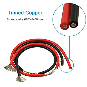 BNTECHGO 12 Gauge Silicone wire 5 ft red and 5 ft black Flexible 12 AWG Stranded Copper Wire