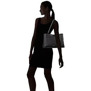 Calvin Klein Adeline Triple Compartment Satchel, Black/Silver,One Size