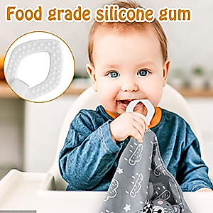 HAOBAOBEI Bear Lovey Security Blanket, 10x10 Inch Soft Baby Lovey Unisex Baby Blanket, Cute Baby Snuggle Toy Stuffed Animal for Newborn Boys Girls, Baby for Girls 0-3 Years (Grey)