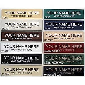 Name Plate Choose Color 2 x 8 - Laser Engraved - CUSTOMIZE. Available in a variety of colors and fonts to match your style. Add a holder / bracket for a professional look.
