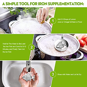 Daxiongmao Iron Fish Cooking Tool to Add Original Iron Supplement to Food and Water, Iron Supplement Tool for Iron Deficiency Vegetarians, Pregnant Women and Children, Mothers Day Gifts