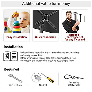 Barkan Tabletop TV Mount, 29-58 inch Swivel & Tilt Flat/Curved TV Stand Base, Holds Up to 55 lbs, Patented, Tempered Glass, 3 Year Warranty, Fits LED OLED LCD, Black (S320.B)