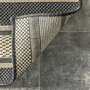 nuLOOMLauren Liess Romy Striped Indoor/Outdoor Area Rug, 8' x 10', Charcoal