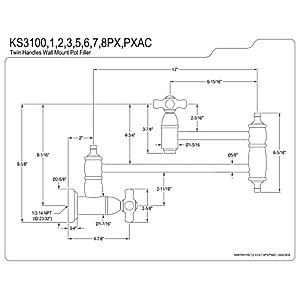 Kingston Brass KS3105PX Restoration Pot Filler, Oil Rubbed Bronze