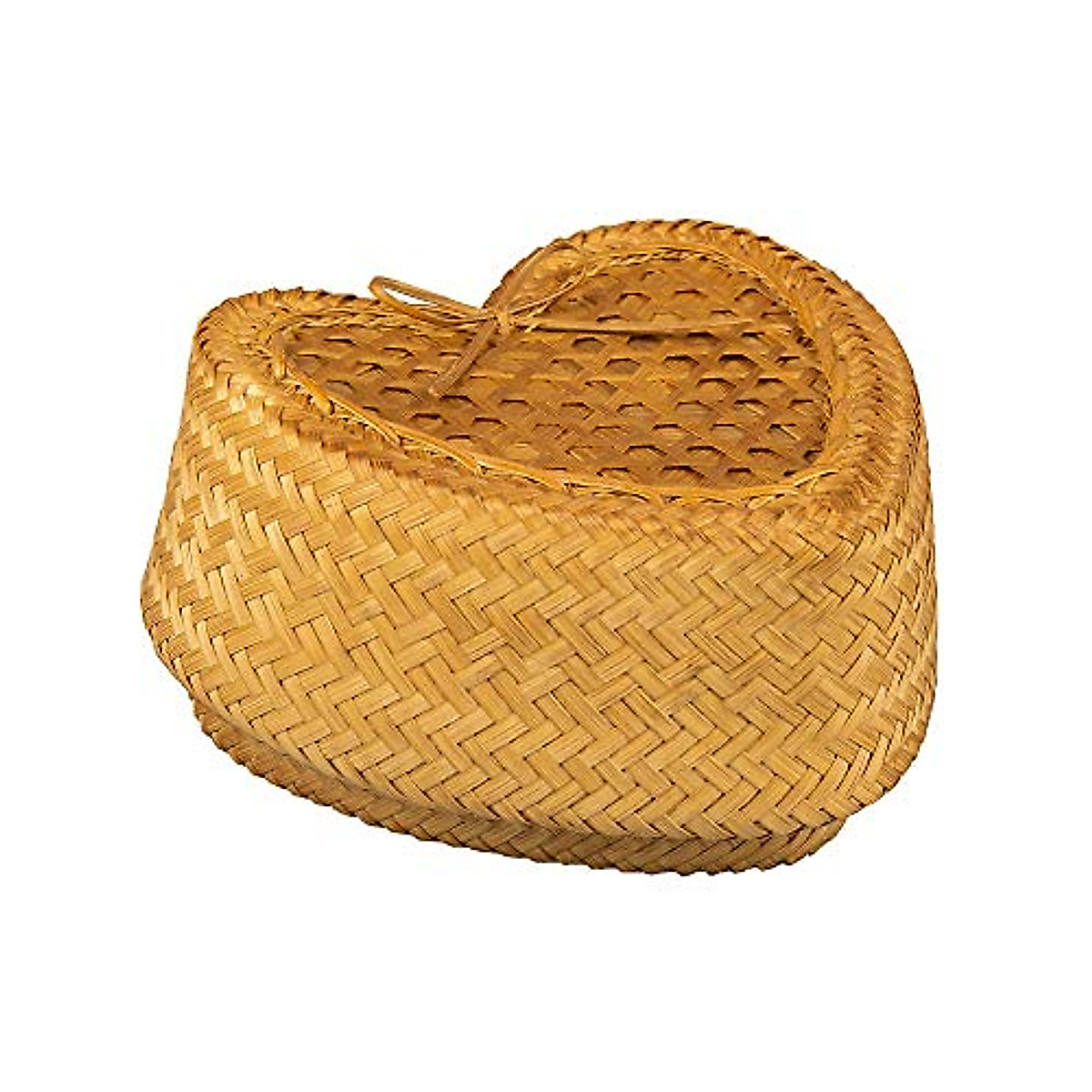 WD- Thai Kra-tip Sticky Rice Heart shape Bamboo Basket Handmade Steamers Cookware-4 inch for Home,restaurant or Cookware -collecting things.