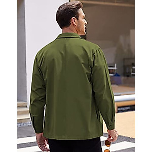 COOFANDY Men's Work Jacket Casual Designer Warm Shirt Jacket Outdoor Hiking Jackets