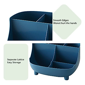 Stylish Pig Pen Holder, Office Desk Organizer,Desktop Stationary Organizerfor Boys,Kids,Pencil Containers with Mobile Phone Holders,Dark Blue