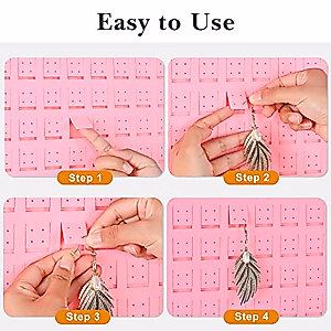 Lolalet Hanging Earring Organizer Earring Holder with 20 Hooks, Holds Up to 360 Pairs, Wall Earrings Hanger Pierced Earring Storage for Women Girls, Large Felt Stud Earring Display -Pink, 1 Pack