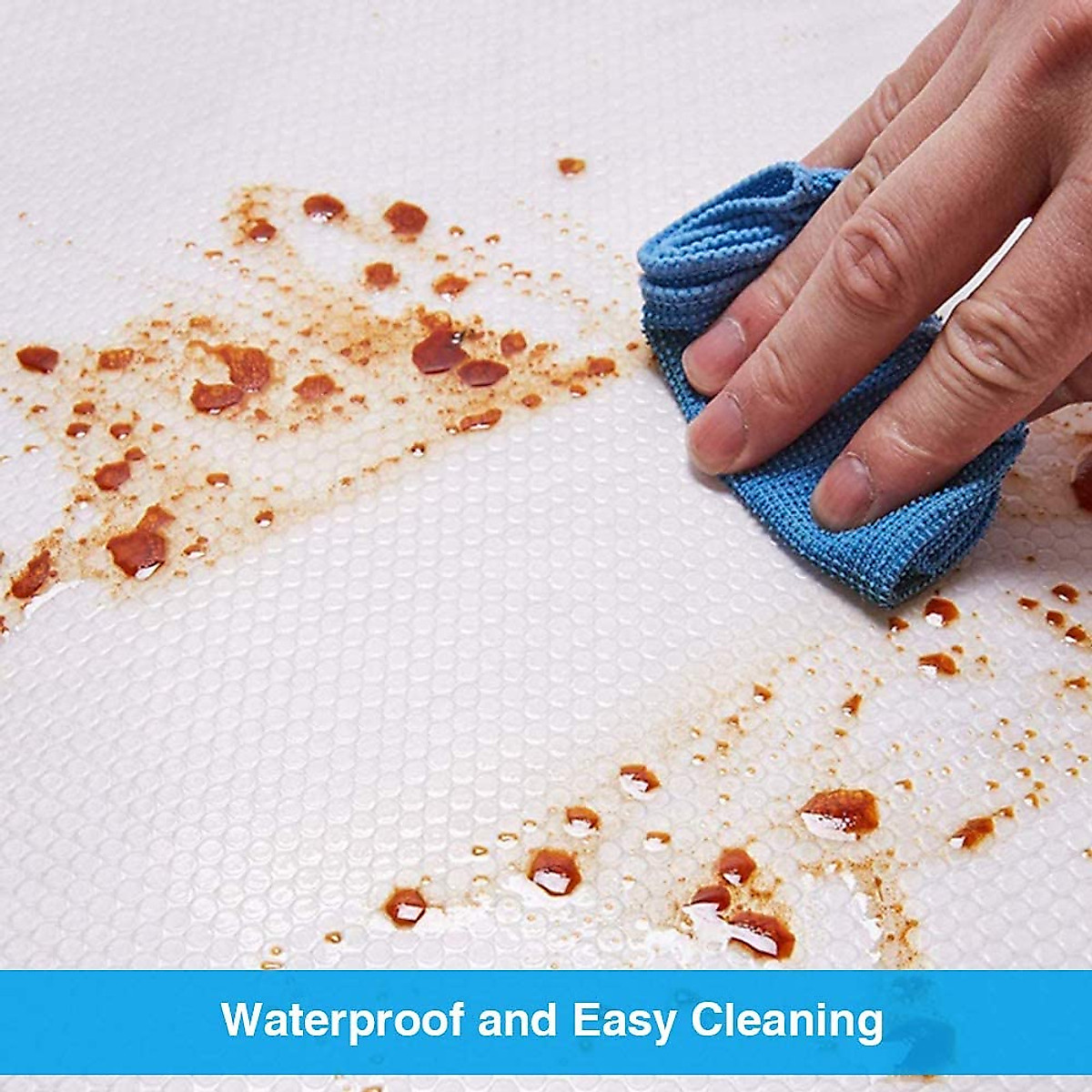 Shelf Liner, Non-Slip Cabinet Liner, Washable Oil-Proof for Kitchen Cabinet, Shelves, Refrigerator, Storage, Desks, 12 Inches x 20 FT, Non Adhesive Drawers Liner (12 x 240 in)