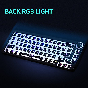 GK68 RGB Hot-Swappable Programmable Junction Box Can Be Replaced with Switch DIY Mechanical Keyboard Kit, Support AKKO, Cherry MX, Gateron, Kailh Mechanical Switch (Black)
