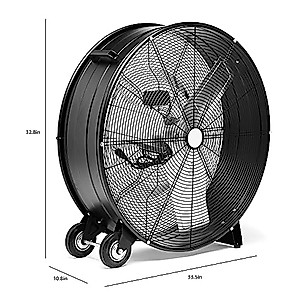 AmazonCommercial, Black 2-Speed 30-Inch Drum Fan